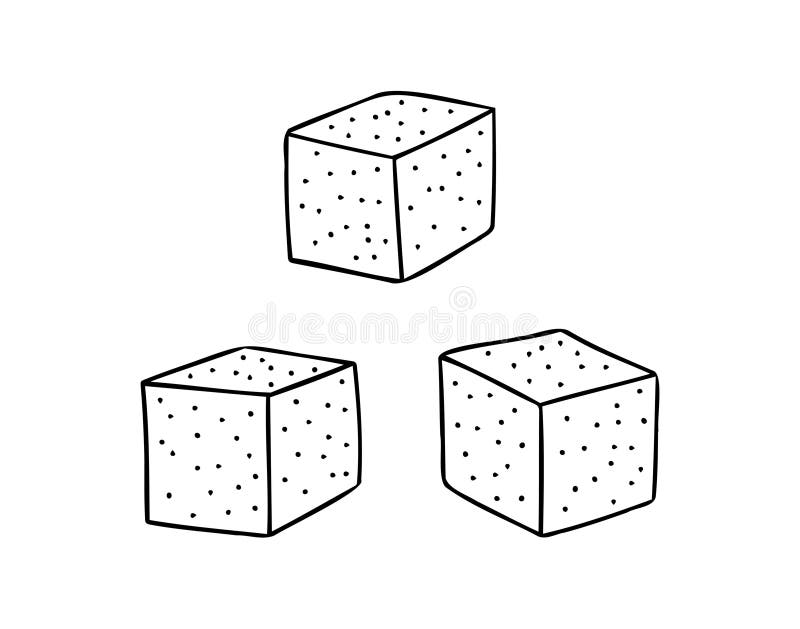 Sugar cubes line icon stock vector. Illustration of vector - 102139782
