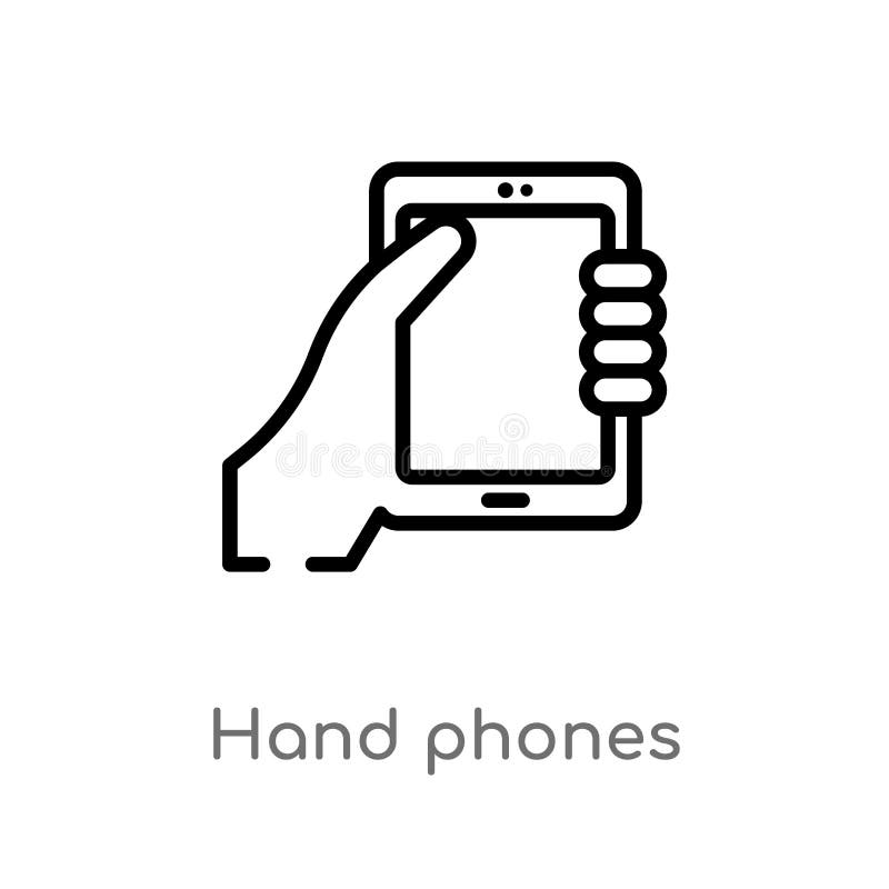 Hand with Phones One Continuous Line Drawing Stock Vector ...