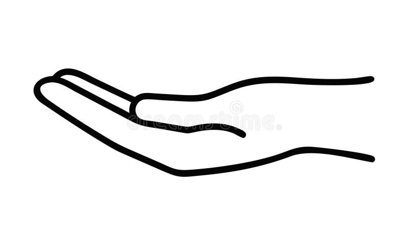 Outline Hand Reaching, Assistance Help Support, Vector Design ...