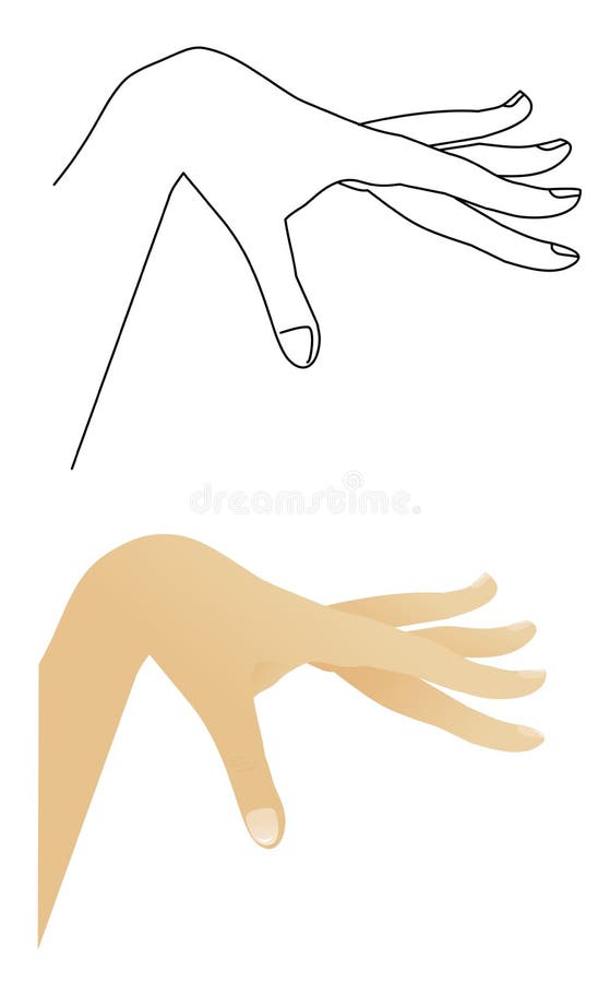 Outline of the hand stock vector. Illustration of tattoo - 41449355