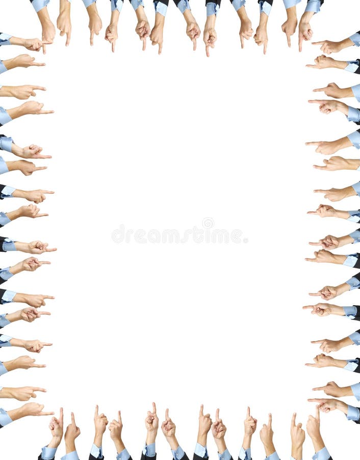 Outline of hands pointing stock image. Image of annoncement - 4255399