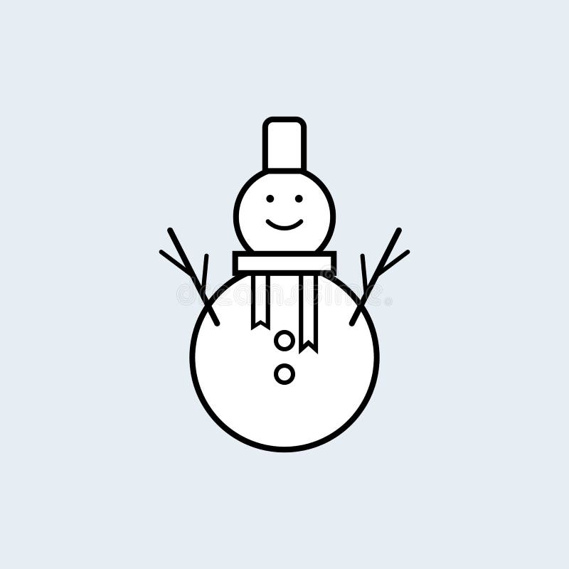 Outline Happy Snowman Icon. Vector Illustration Design Stock Vector ...