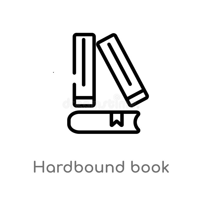 Outline Hardbound Book Variant Vector Icon. Isolated Black Simple Line ...