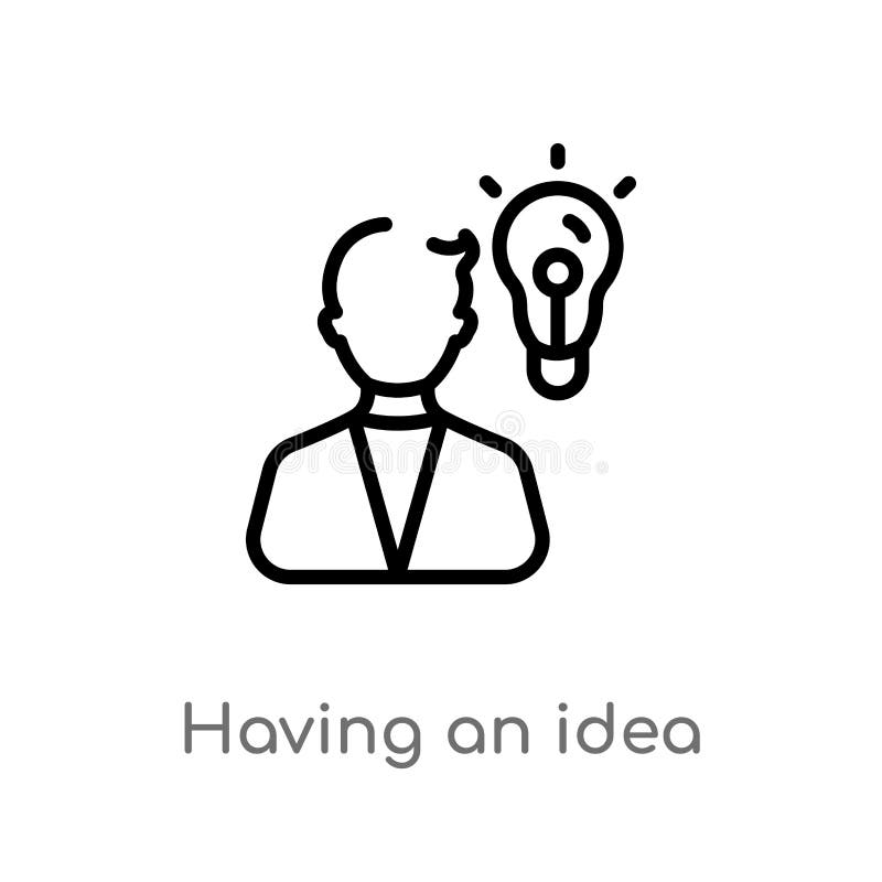 Outline Idea Vector Icon. Isolated Black Simple Line Element ...