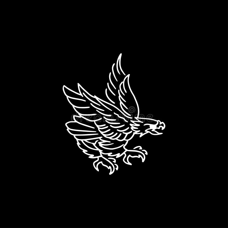 Outline Hawk Minimalist Logotype Stock Vector - Illustration of design ...