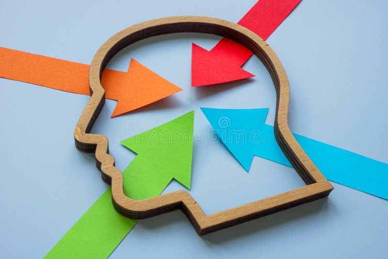 Outline of a Head and Arrows Symbolizing Resilience or Creativity ...