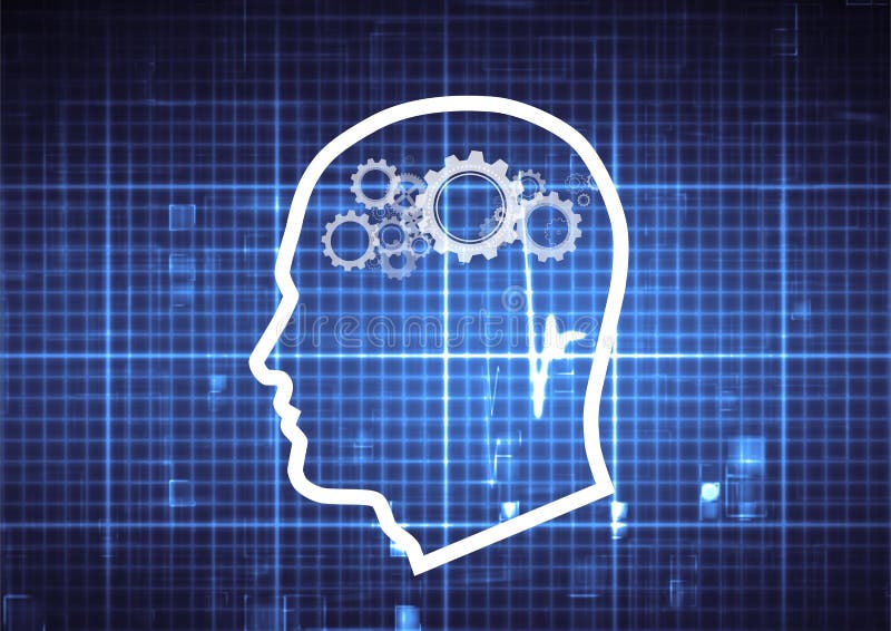 Cogs in the brain. stock vector. Illustration of silhouette - 7270170