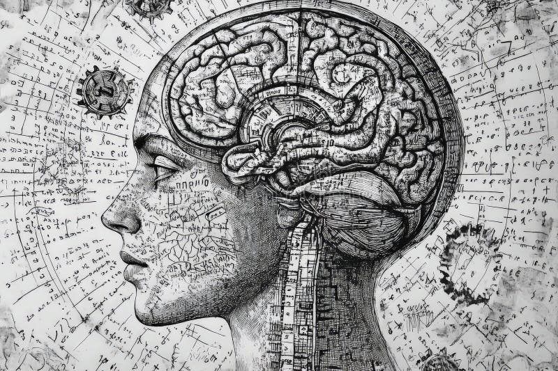 Brain Hemisphere Math Illustration Stock Illustration - Illustration of ...