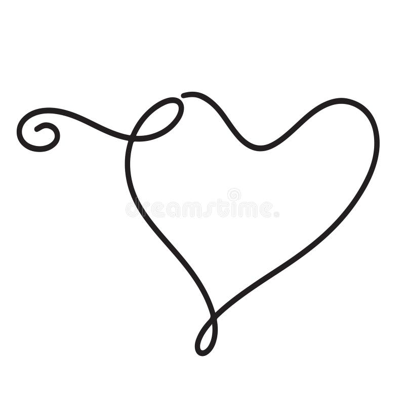 Outline of a Heart Shape with Whimsical Curve Designed for Creative ...