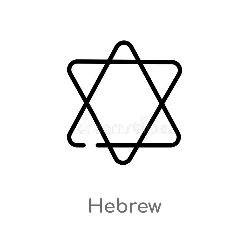 Outline Hebrew Vector Icon. Isolated Black Simple Line Element ...
