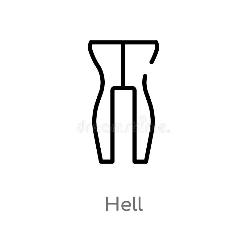 Hell Outline Vector Icon. Thin Line Black Hell Icon, Flat Vector Simple ...