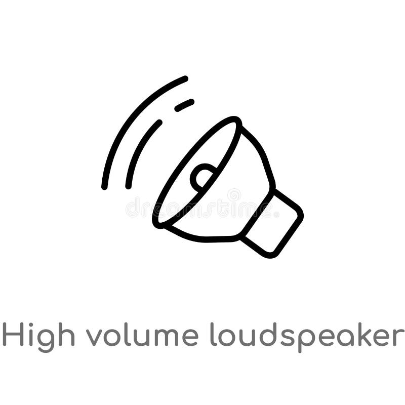 Outline Loud Speaker Facing Right Vector Icon. Isolated Black Simple ...
