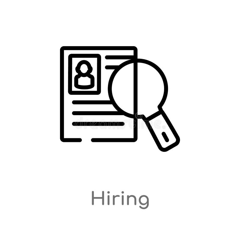 Outline Hiring Vector Icon. Isolated Black Simple Line Element ...