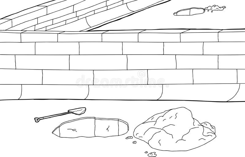 Outline of Holes at Wall stock vector. Illustration of freedom - 48172734