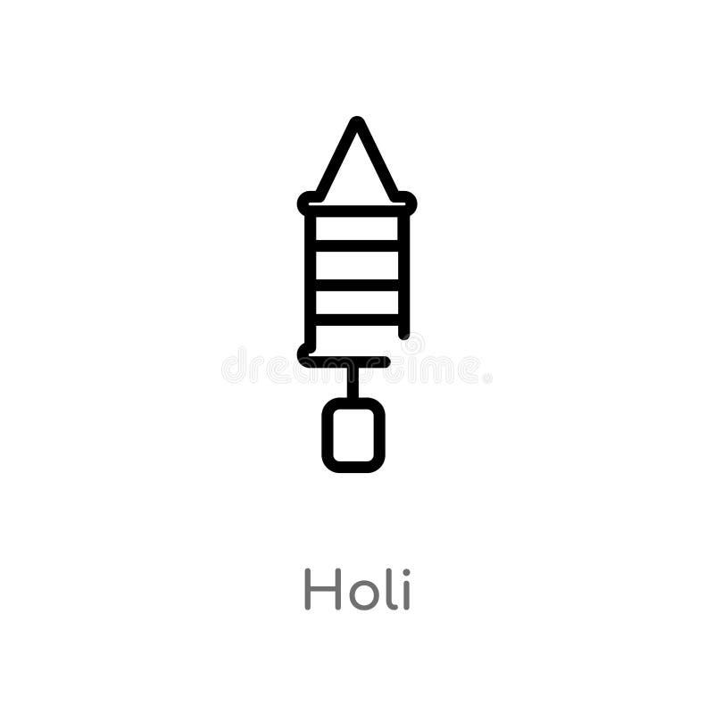 Outline Holi Vector Icon. Isolated Black Simple Line Element ...