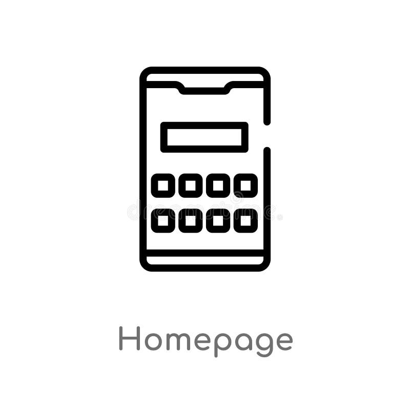 Outline Homepage Vector Icon. Isolated Black Simple Line Element ...