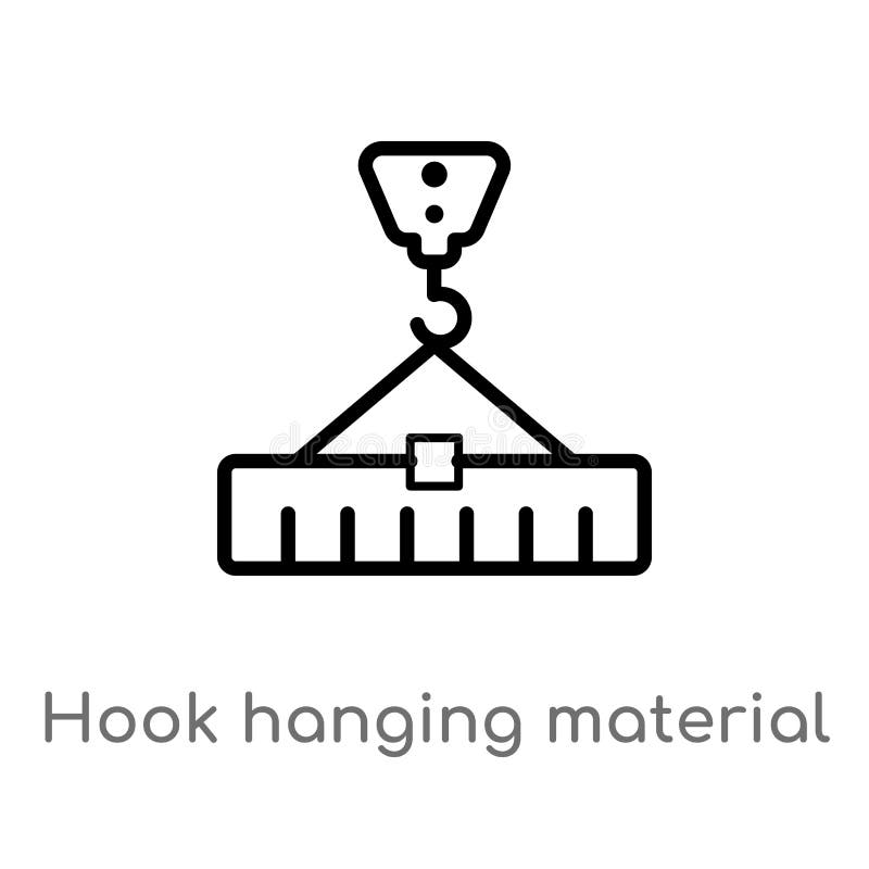 Hook Hanging Material Icon on White Background. Simple Element ...