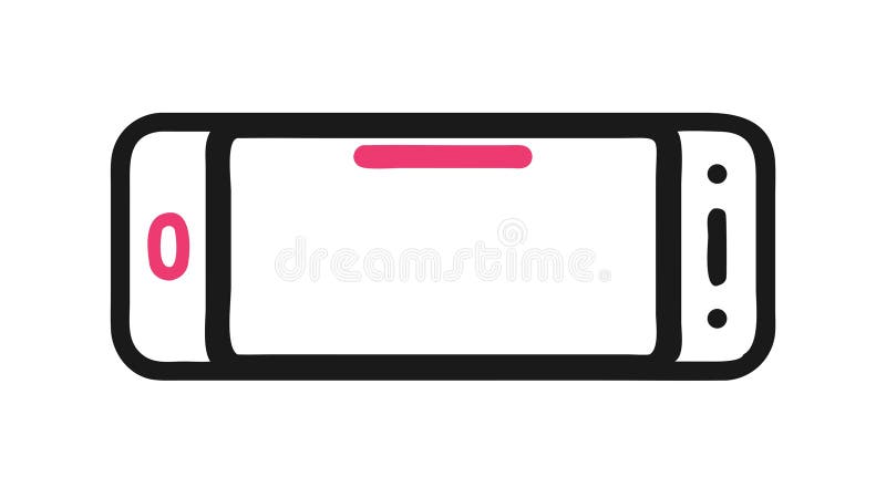 Outline Horizontal Mobile Phone Screen Device, Vector Design Generative ...