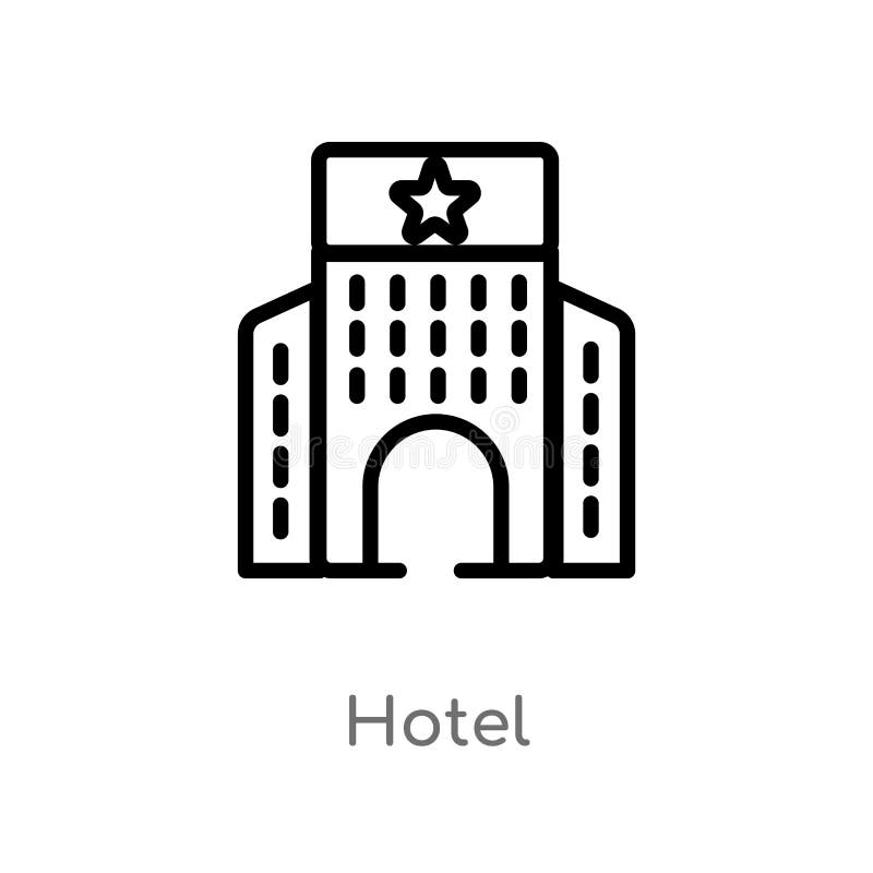Outline Hotel Supplier Vector Icon. Isolated Black Simple Line Element ...