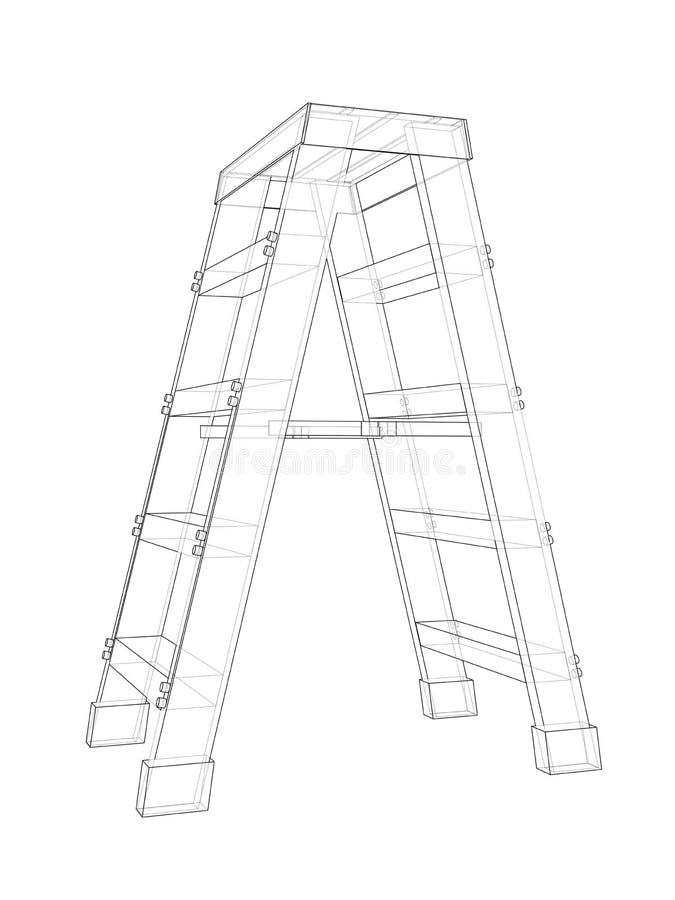 Outline Household Steps. Vector Stock Vector - Illustration of portable ...