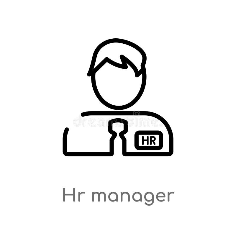 Outline Manager Vector Icon. Isolated Black Simple Line Element ...