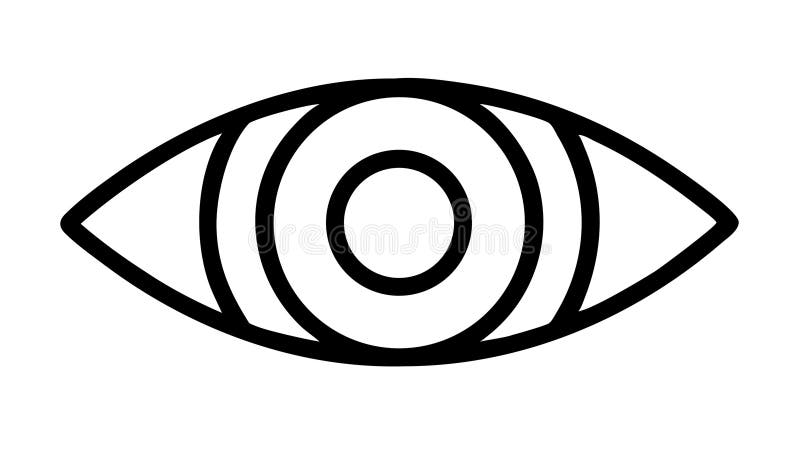 Outline Human Eye Icon for Vision Sight and Observation , Vector Design ...
