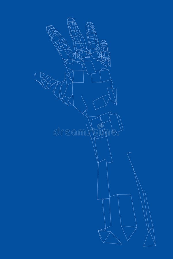 Human Hand. Wire Frame Render Stock Illustration - Illustration of ...