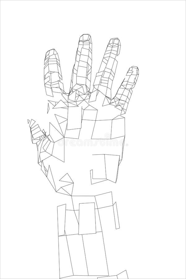 Human Hand Finger Wire Frame Stock Illustrations – 366 Human Hand ...