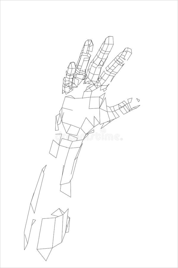 Human Hand Finger Wire Frame Stock Illustrations – 366 Human Hand ...