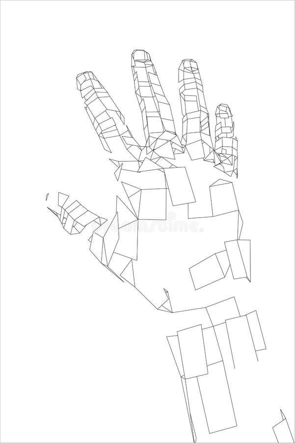 Human Hand Finger Wire Frame Stock Illustrations – 366 Human Hand ...