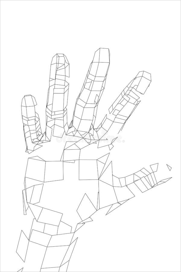 Human Hand Finger Wire Frame Stock Illustrations – 273 Human Hand ...