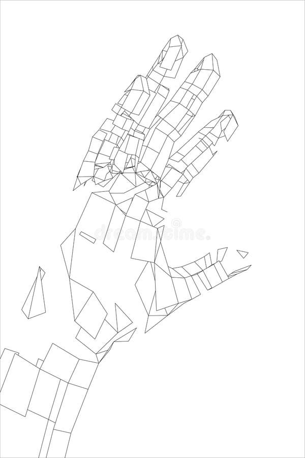 Human Hand Finger Wire Frame Stock Illustrations – 366 Human Hand ...