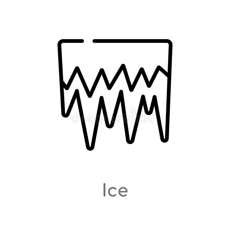 Outline Ice Vector Icon. Isolated Black Simple Line Element ...
