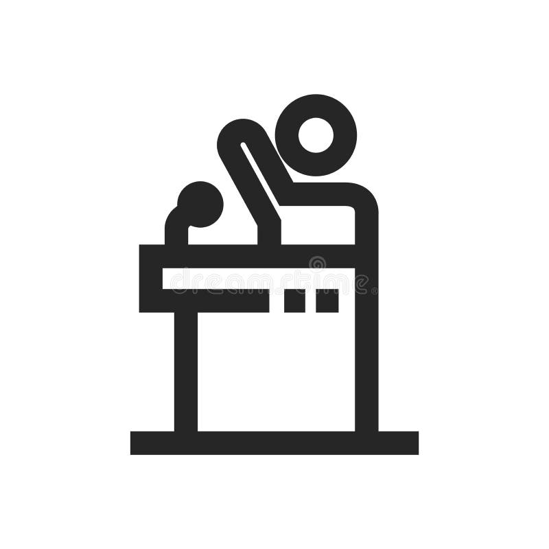 Outline Icon - Auctioneer stock vector. Illustration of sign - 194368885