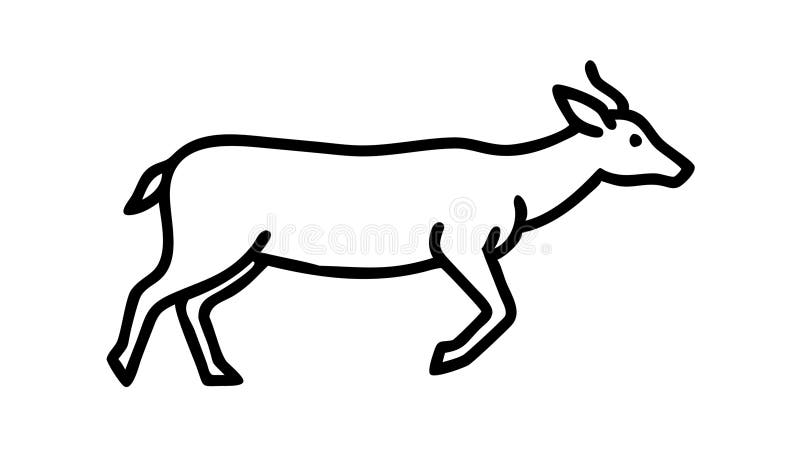 Outline Icon of a Deer or Stag, Representing Nature and Wildlife ...