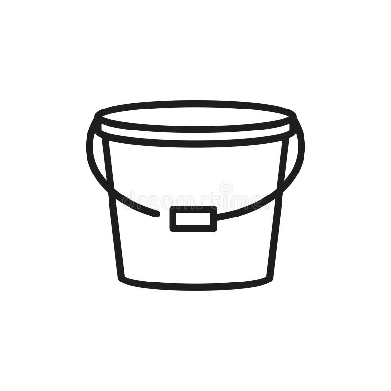 An Outline Icon Depicting a Construction Bucket for Various Renovation ...