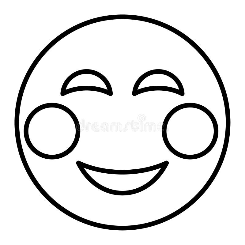 Outline Icon for Emoji Face. Stock Illustration - Illustration of ...