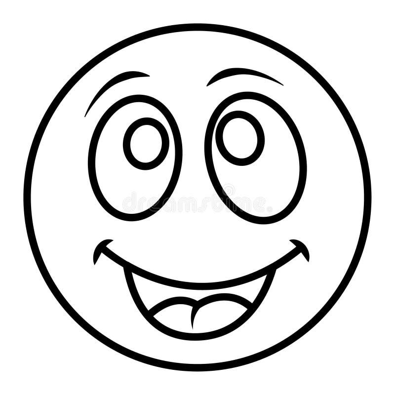 Outline Icon for Emoji Face. Stock Illustration - Illustration of icon ...