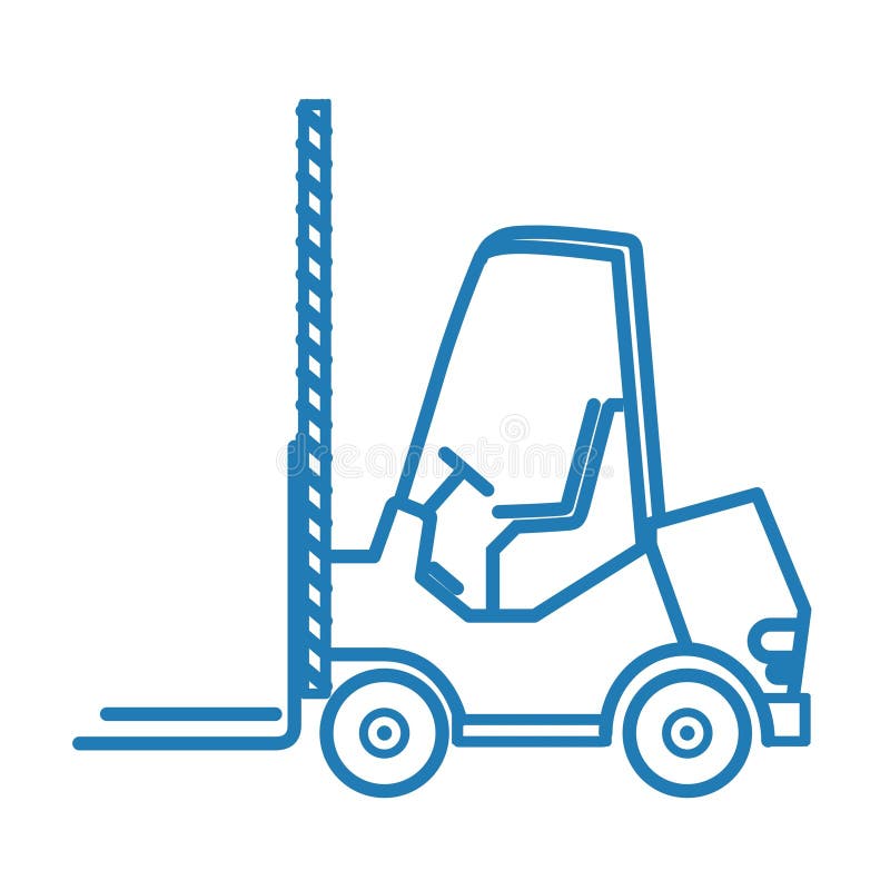 Outline Icon of a Forklift Warehouse Machine Stock Illustration ...