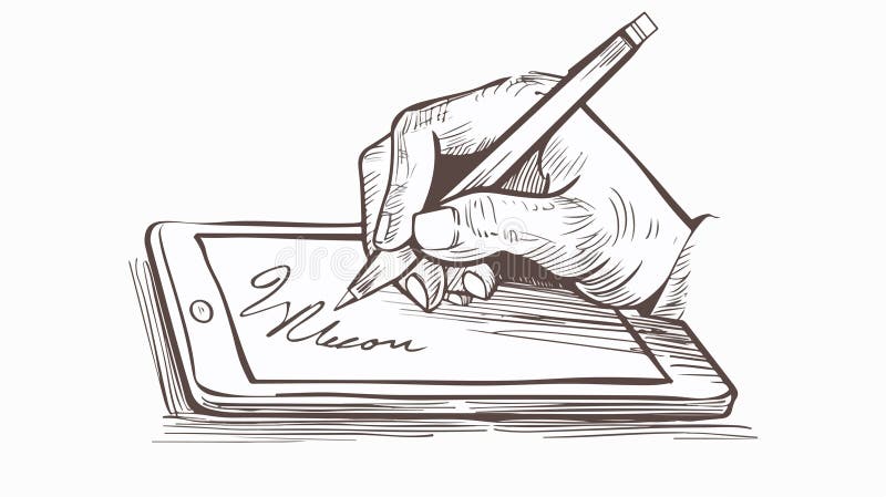 Professional Handwriting Tablet Outline Vector Icon for Digital ...