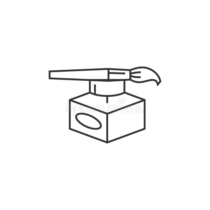 Outline icon - Ink pot stock vector. Illustration of color - 193511482