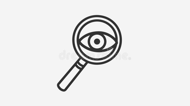 Detailed Vector Illustration of Magnifying Glass with Eye Icon for ...