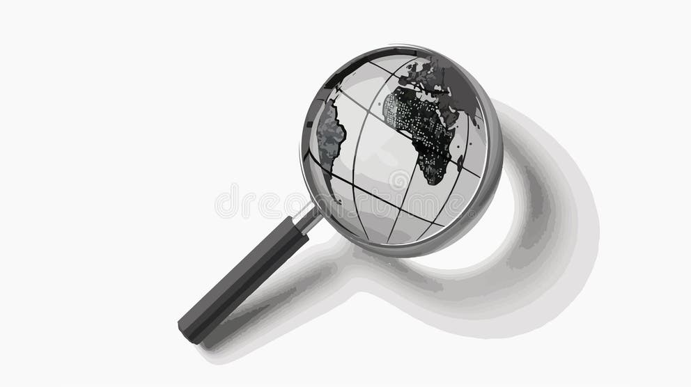 Web Browser Search Icon Magnified with Magnifying Glass Stock Vector ...