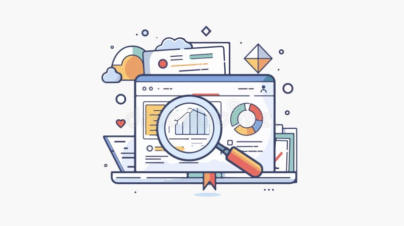 Web Browser Search Icon Magnified with Magnifying Glass Stock Vector ...