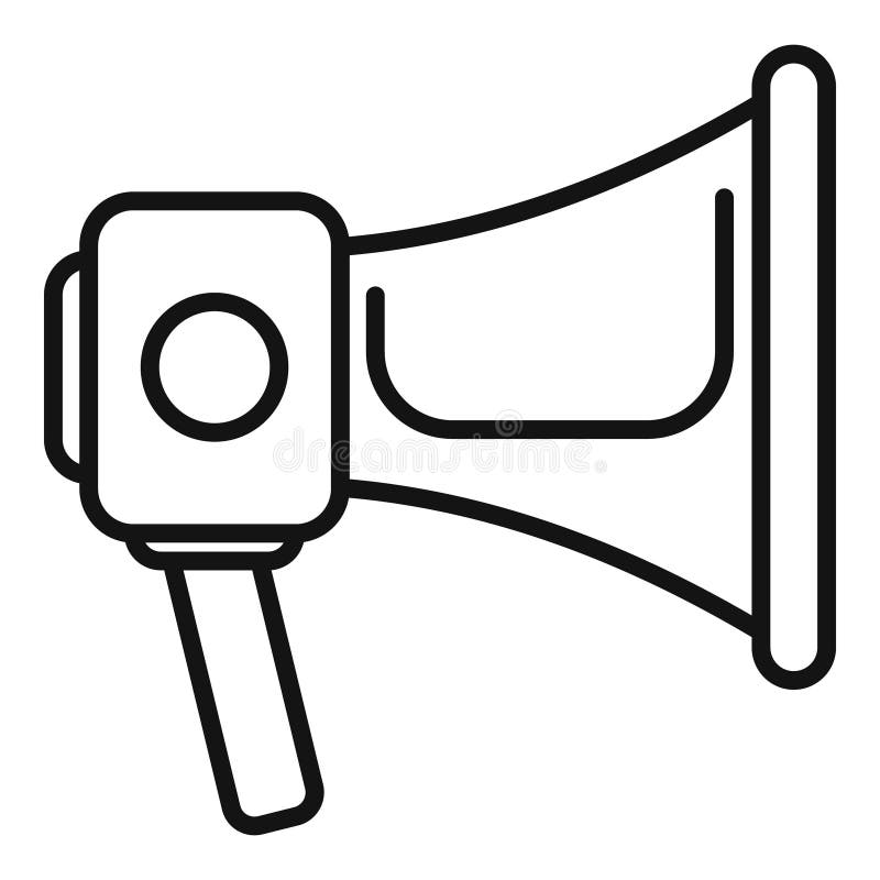 Outline Icon of a Megaphone Stock Vector - Illustration of broadcast ...