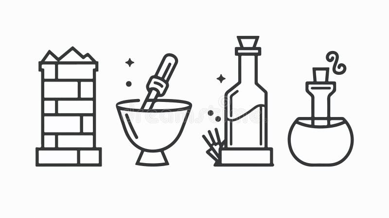Professional Mortar Outline Icons Vector Illustration for Graphic ...