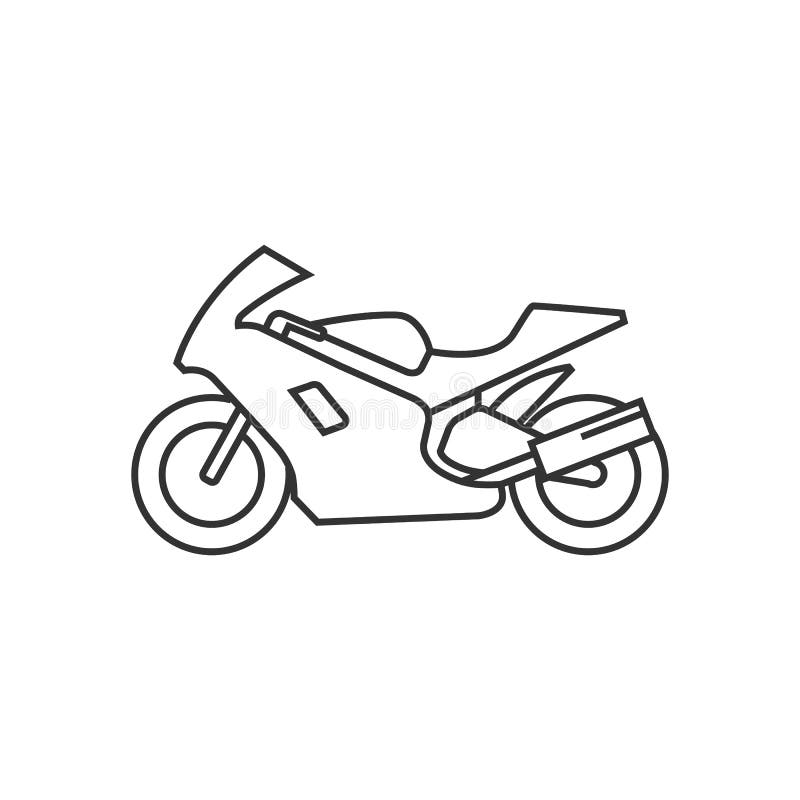 Outline icon - Motorcycle stock vector. Illustration of transmission ...