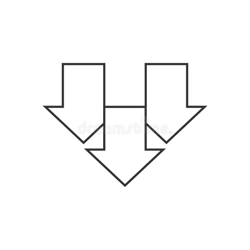 Outline Icon - Multiple Down Arrow Stock Vector - Illustration of ...