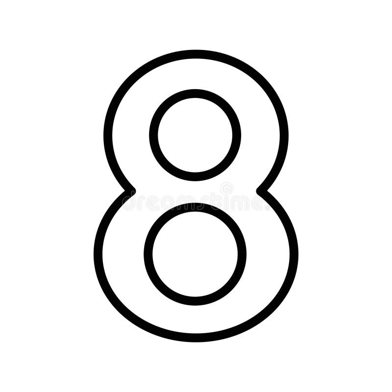 Outline Icon of the Number Eight, Representing Numerals or Sequence ...