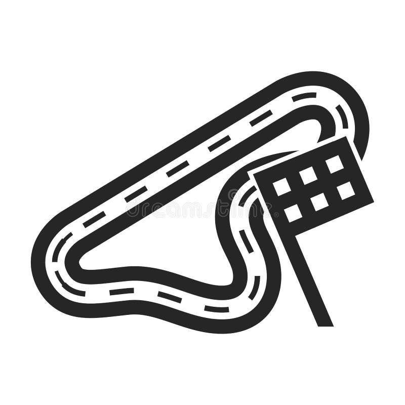 Outline Icon - Race Circuit Stock Vector - Illustration of pits ...